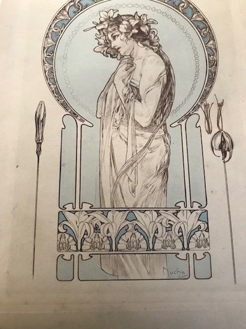 Alphonse Mucha Original 1902 Lithograph From Documents Decoratifs ...
