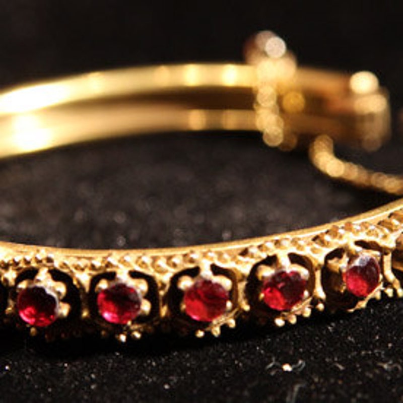 Garnet Bangle - Etsy