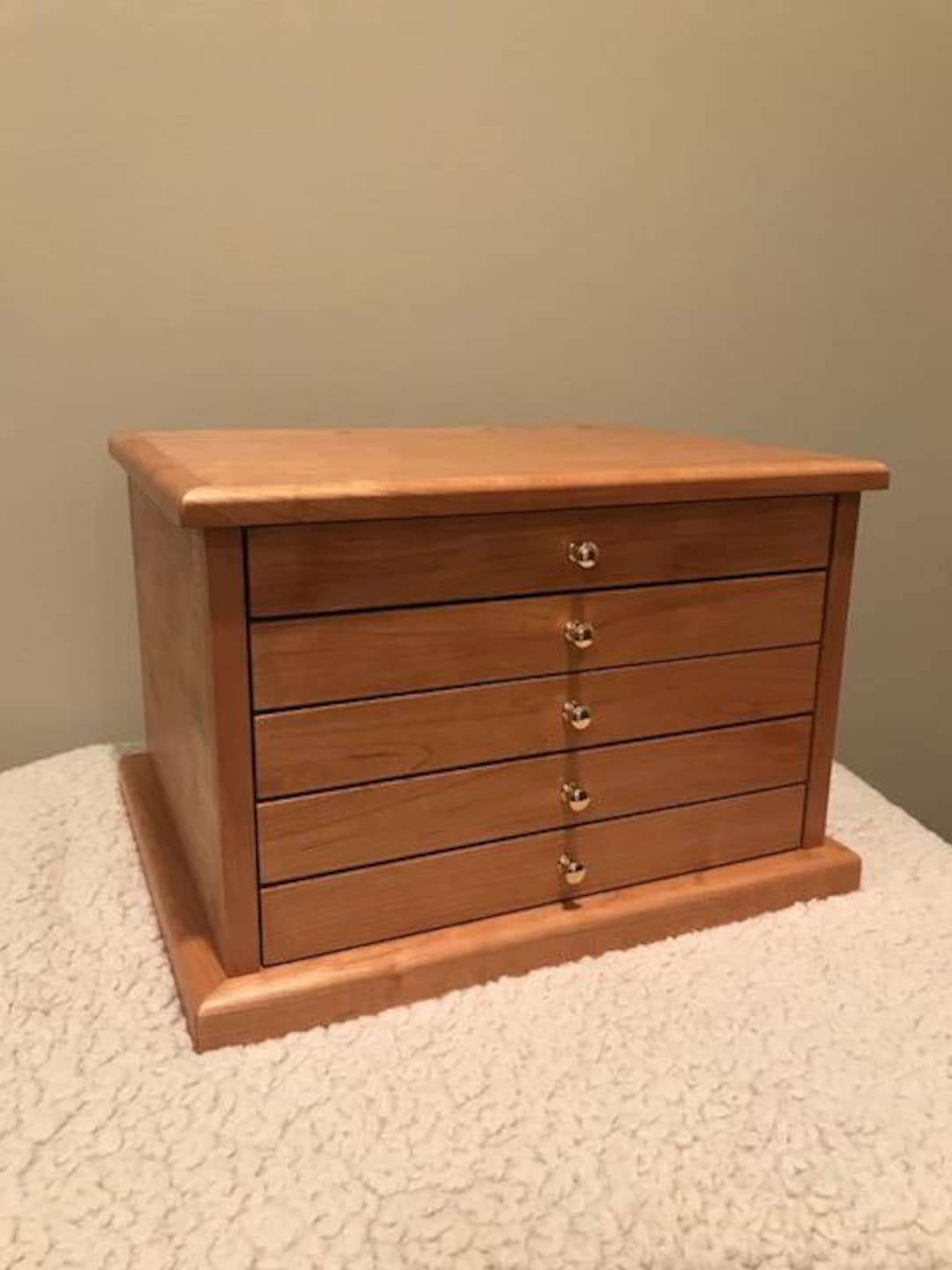 Handcrafted Cherry Jewelry Box - 5 Drawers - Etsy