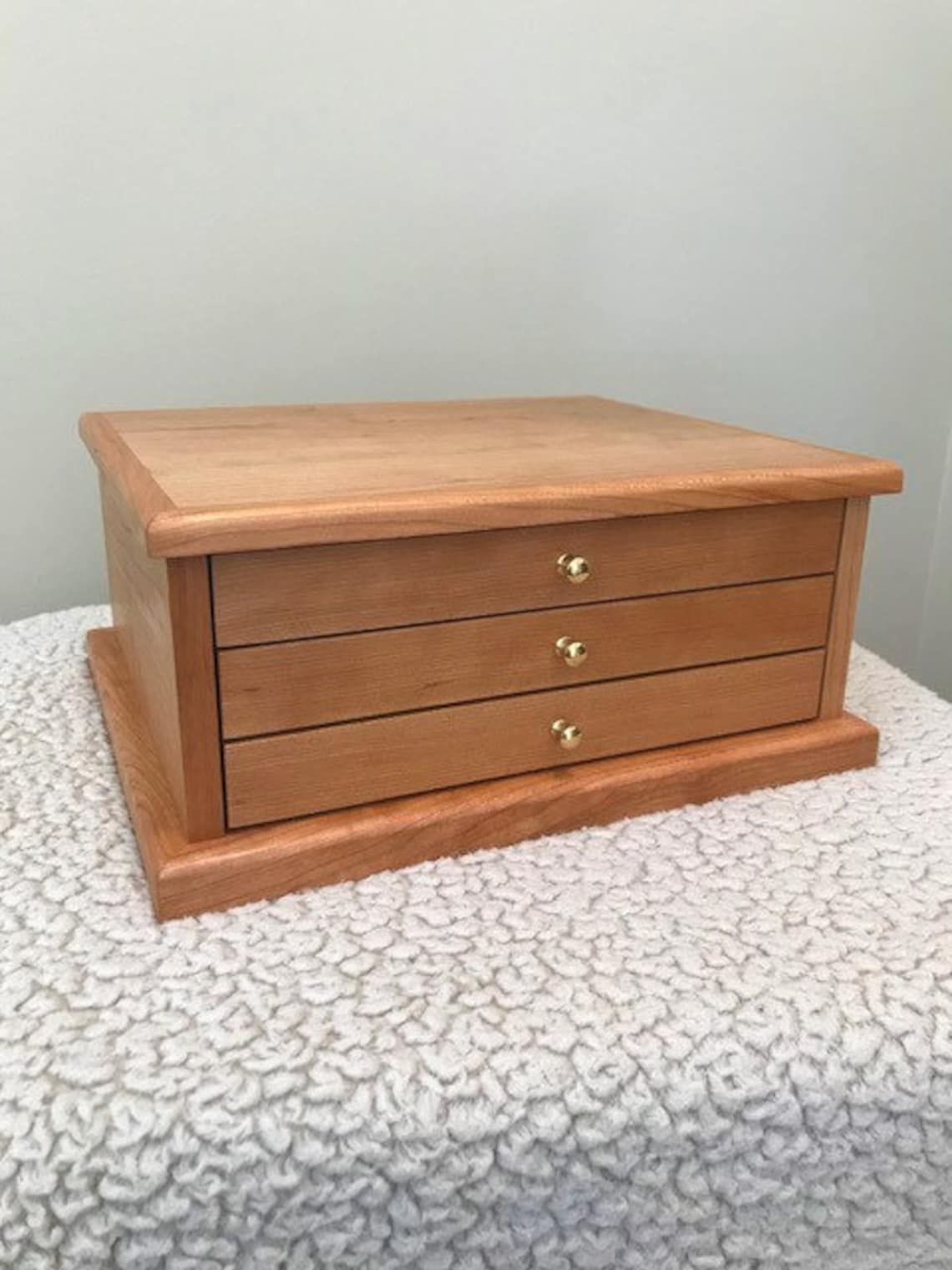 Handcrafted Cherry Jewelry Box - 3 Drawers - Etsy