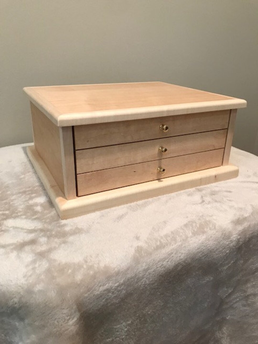 Handcrafted Maple Jewelry Box - 3 Drawers - Etsy