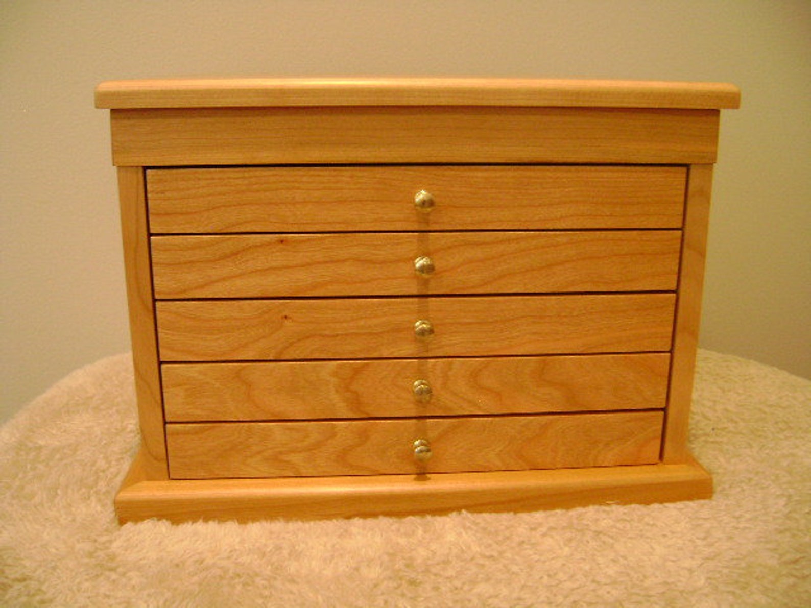 Handcrafted Cherry Jewelry Box 5 Drawers With Top Tray - Etsy