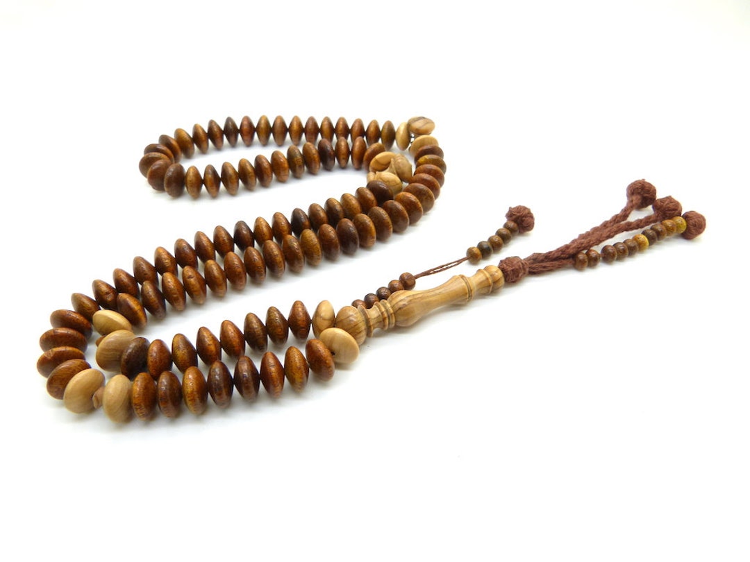 Iron Wood and Olive Wood Tasbih Subha Prayer Beads Misbaha 99 Beads ...
