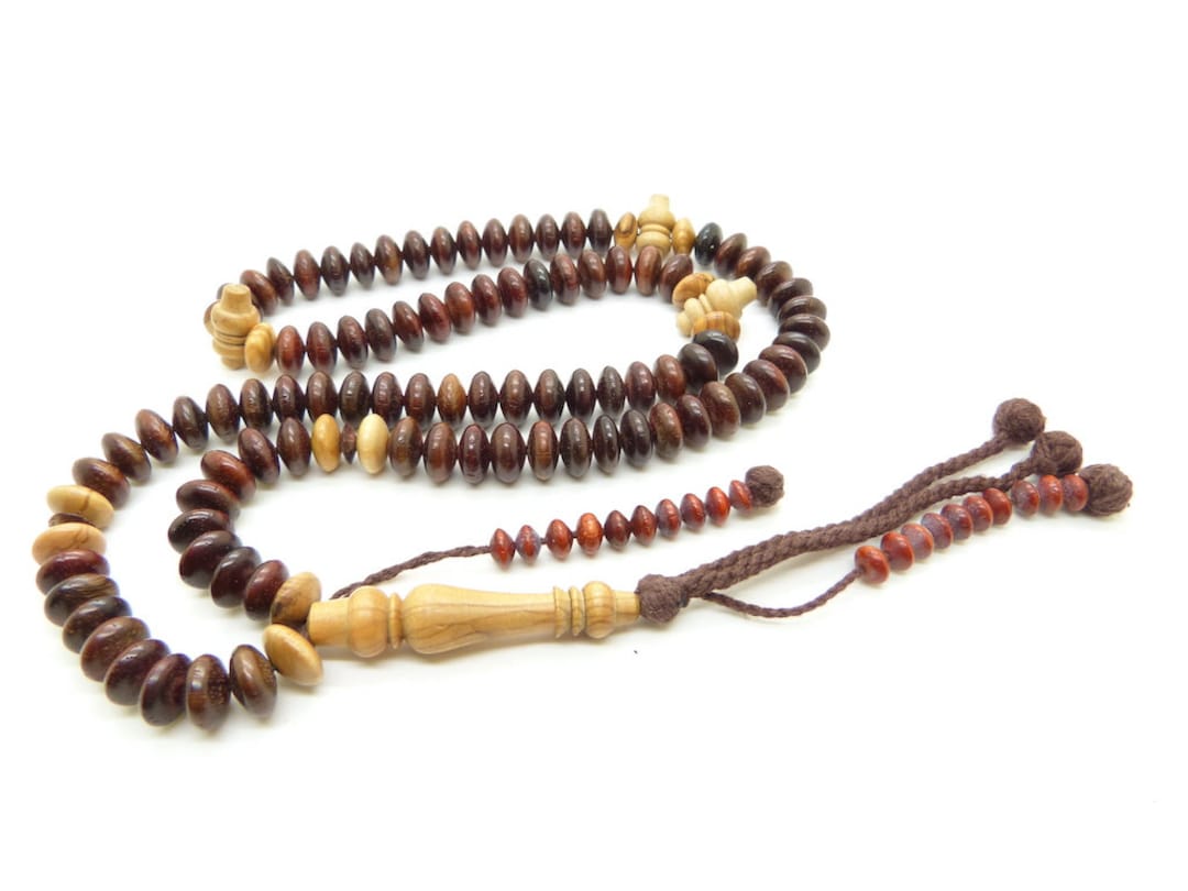 Bloodwood and Olivewood Shadhili Subha Prayer Beads Misbaha 99 Beads - Etsy