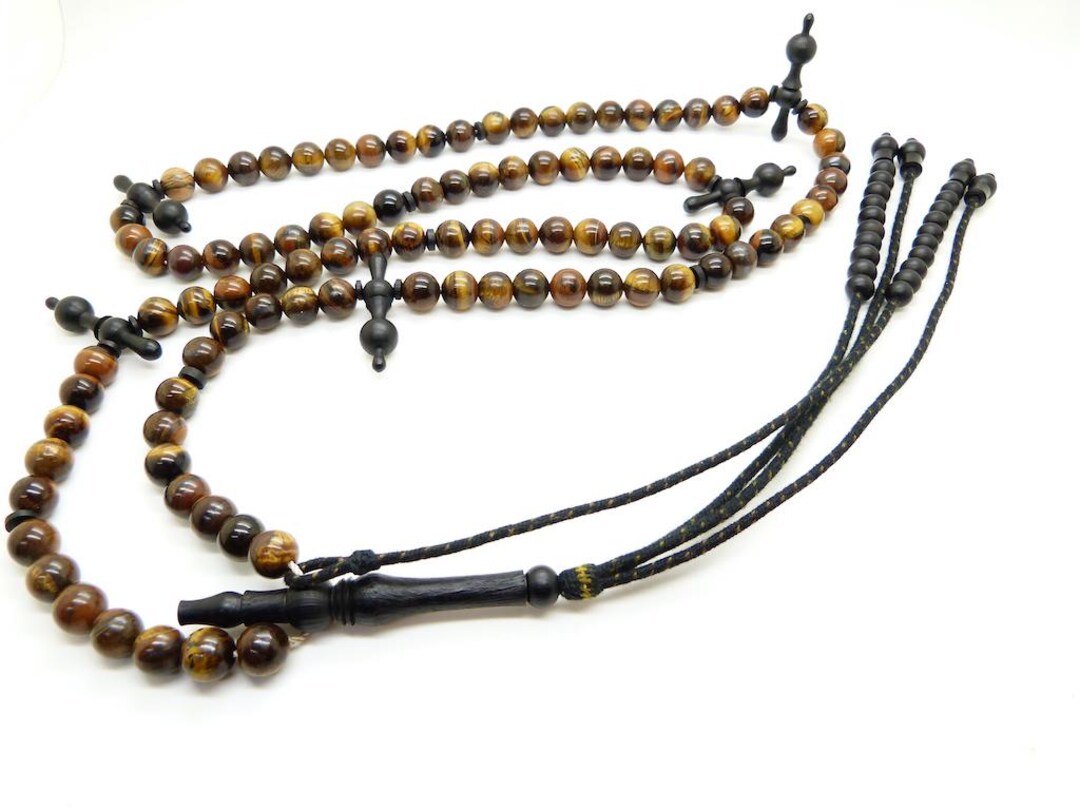 Unique ! Tiger Eyes and Ebony Tijani Tasbih Subha Prayer Beads - Etsy