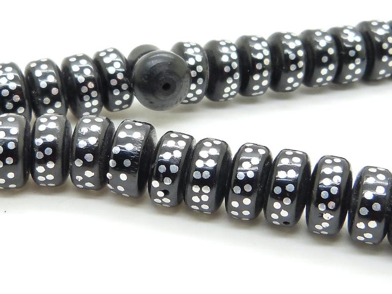 Black Inlaid Coquilla Nut Shadhili Subha Sebha Tasibh Misbaha Prayer ...