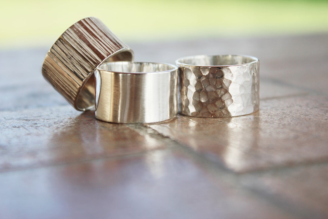 Wide Sterling Silver Unisex Band Ring - Etsy