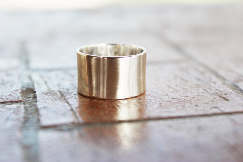 Wide Sterling Silver Unisex Band Ring - Etsy