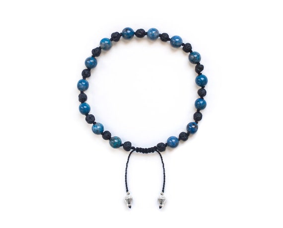Denim Lapis Lazuli and Lava Stone Bracelet for Wisdom and Intuition Diffuser Bracelet Essential Oils Lava Stone Bracelet Lapis Bracelet Etsy Ireland