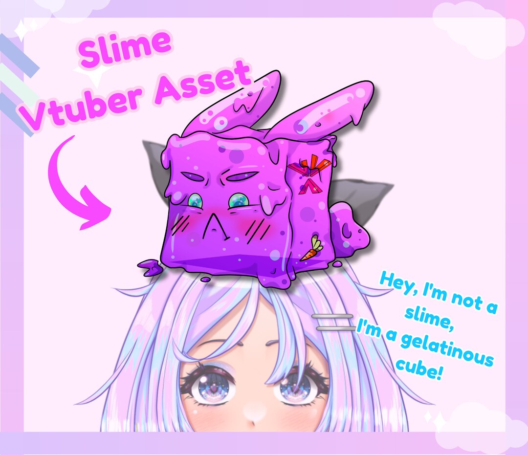 Gelatinous Cube Bunny Slime Friend || A Simple 2D Vtuber Pet Asset ...