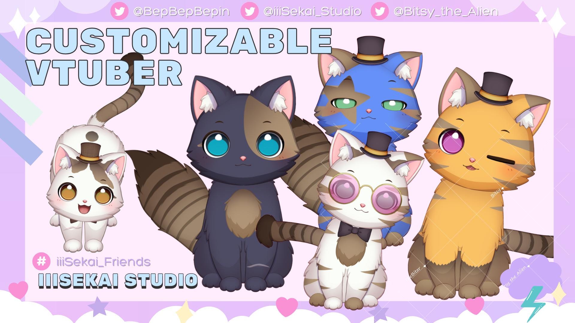 Customizable Vtuber Dapper Cat || A 2D Vtuber Pet Asset || Maneki Neko ...