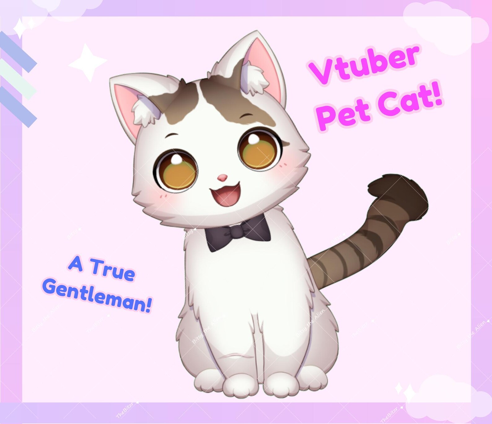 Customizable Vtuber Dapper Cat || A 2D Vtuber Pet Asset || Maneki Neko ...