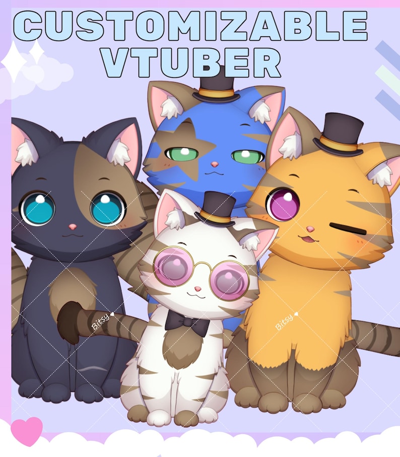 Customizable Vtuber Dapper Cat || A 2D Vtuber Pet Asset || Maneki Neko ...