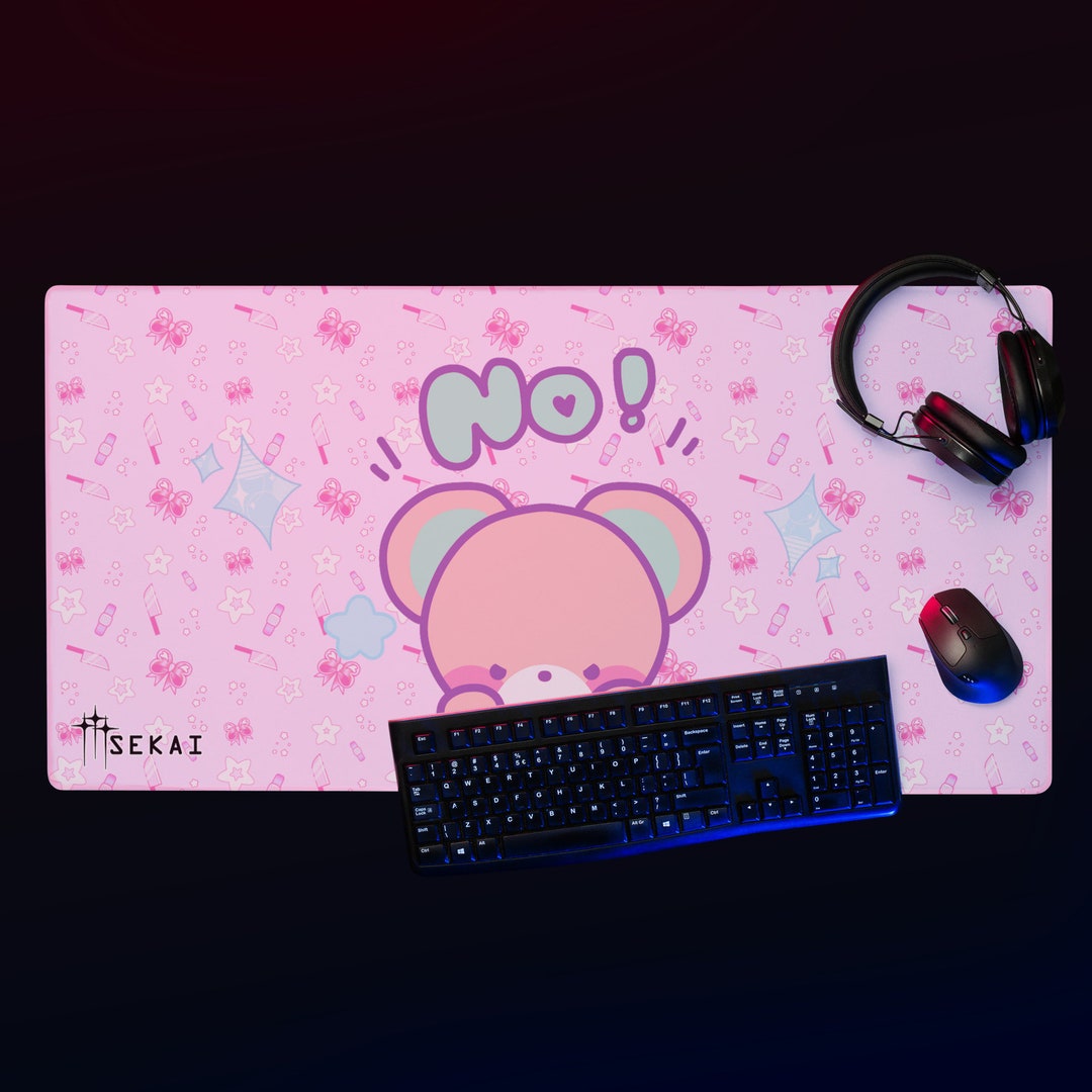 Yandere NO! Pink Bare | Gamer Girl Mouse Pad | Cozy Game Mat | Vtuber ...