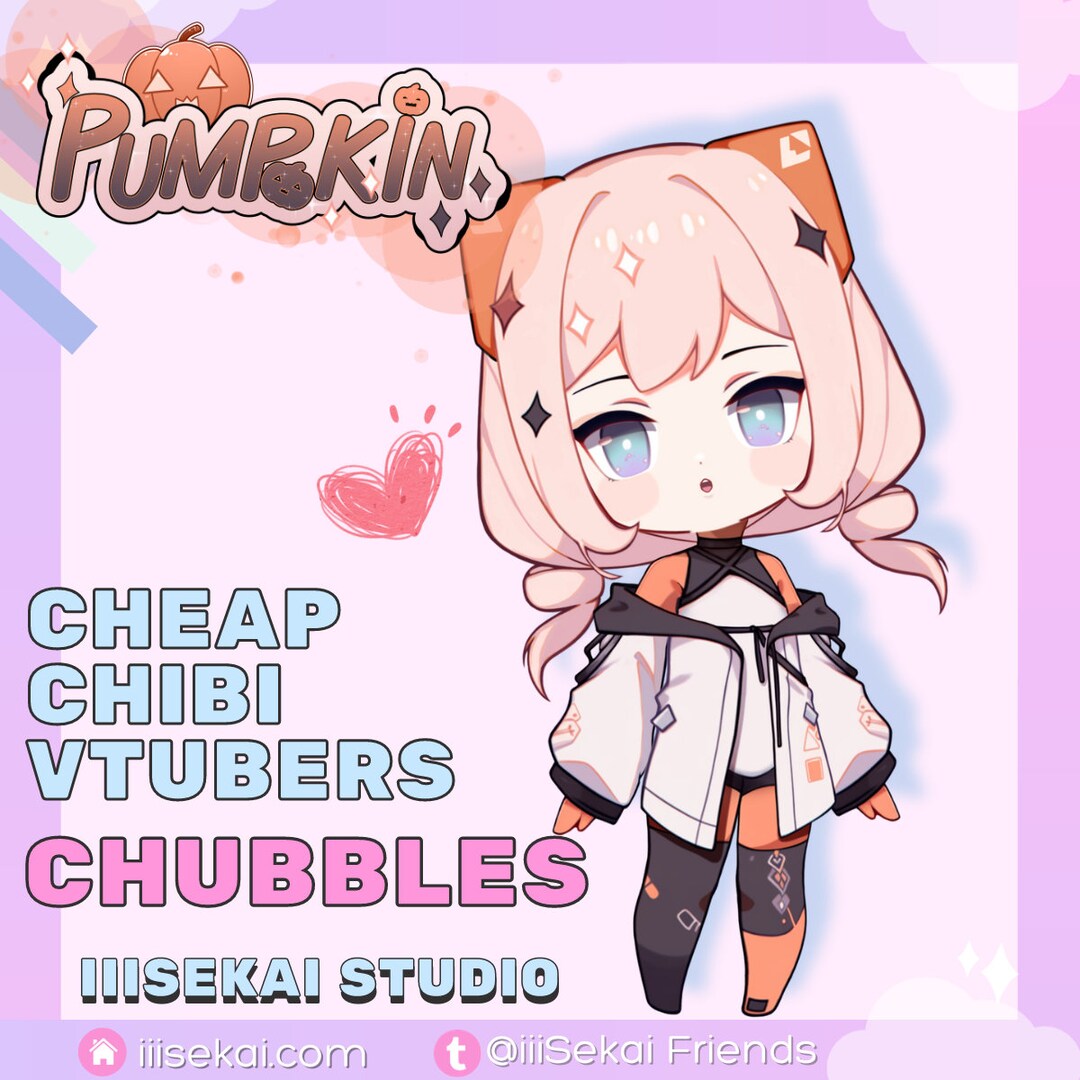 Pumpkin Chubble - Live2d Vtuber Model - (ready to Use) Premade ...