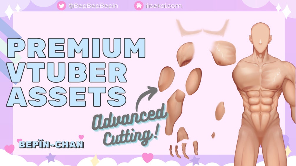 Male 2D Vtuber Base || Vtuber Art Assets || Manly Full Body Model Base || Live2d Model Base ...