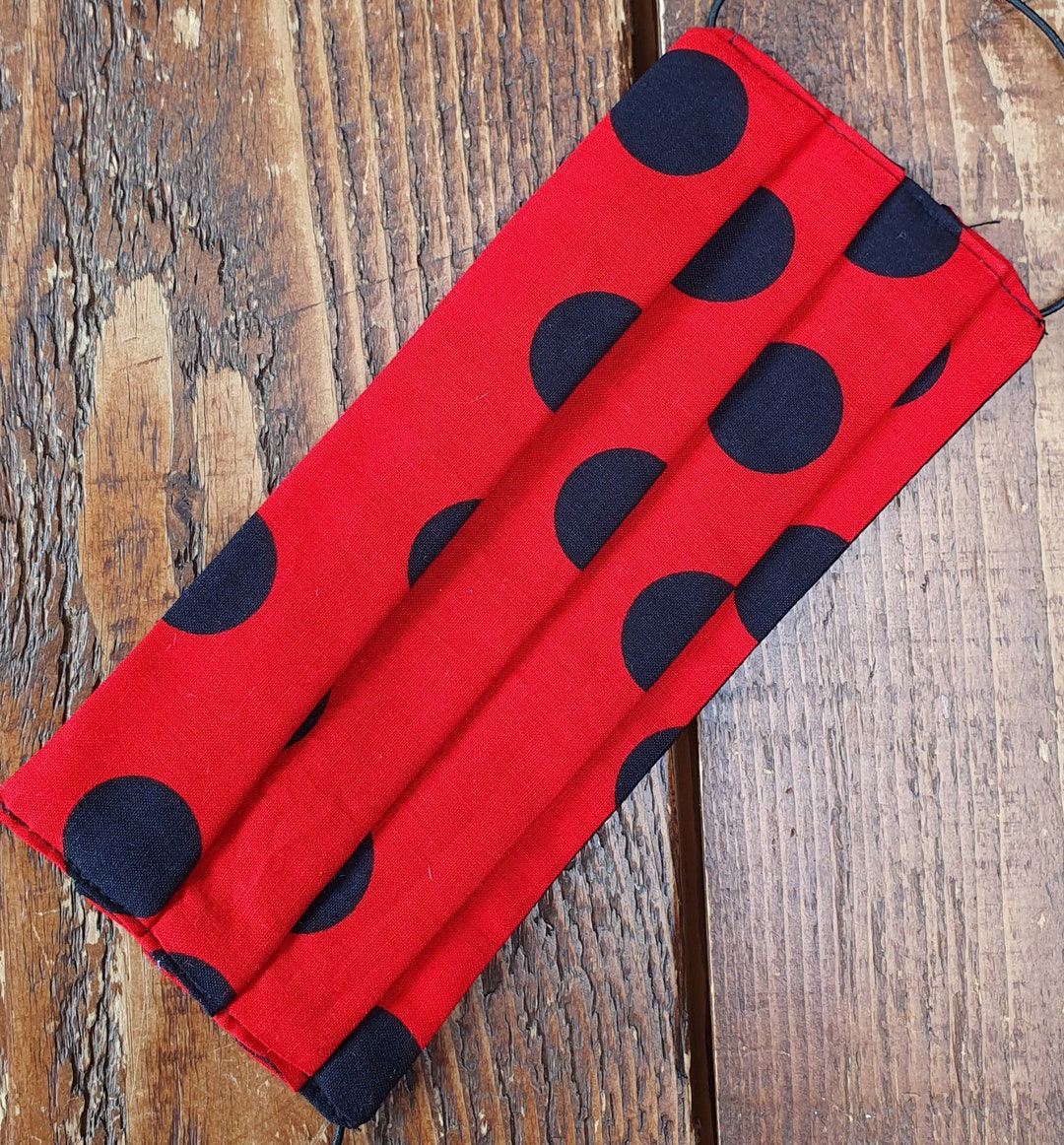 Polka Dot Mouth Mask Red Black - Etsy