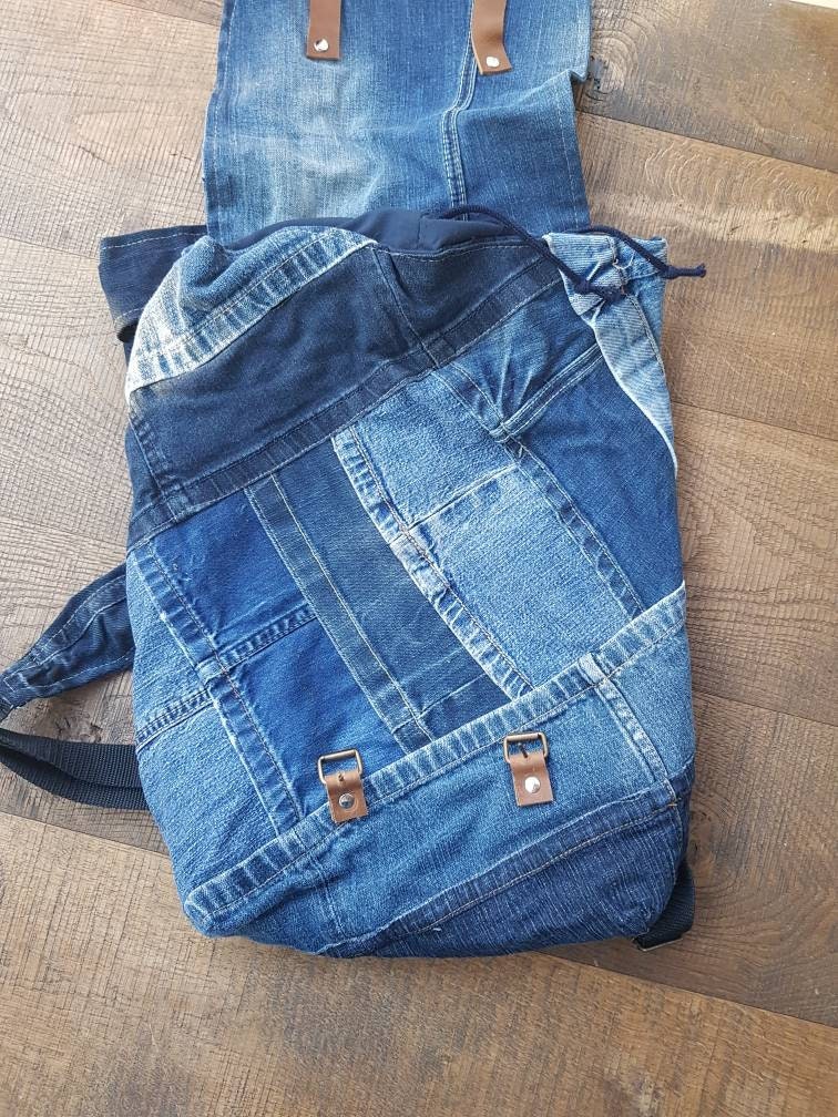 Recycled Jeans Backpack 1 - Etsy