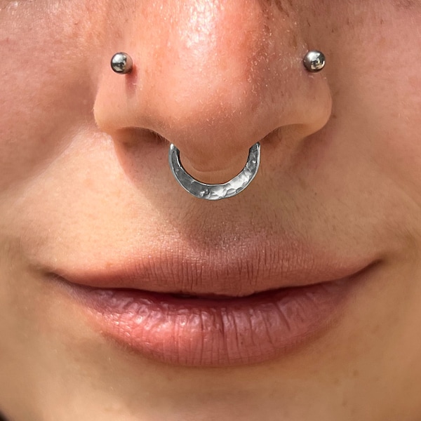 Septum Ring Silver 12g - Etsy UK