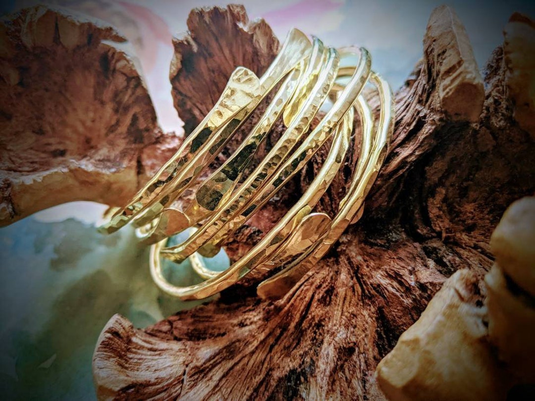 3 ou 6 bracelets de bracelet en laiton lourd, or 8G, laiton, cadeau de ...