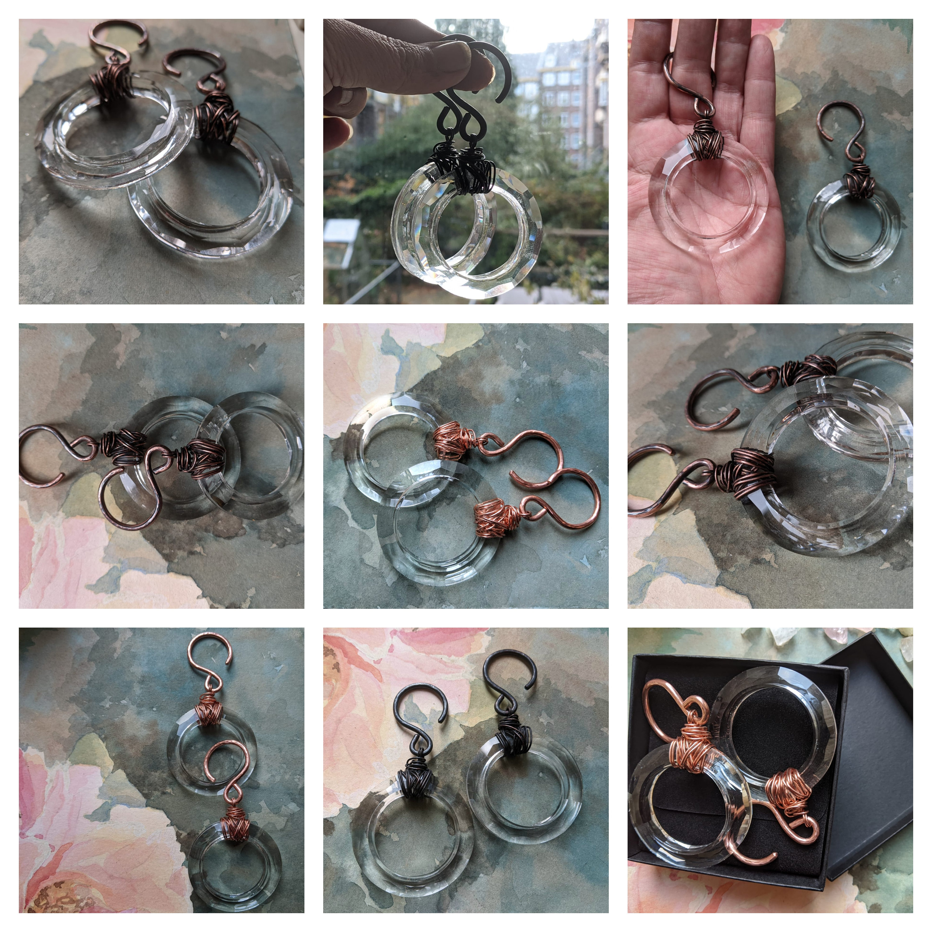 All Sizes Gauges Crystal Dangle 4G 6G 8G 10G 12G Copper Oxidized ...