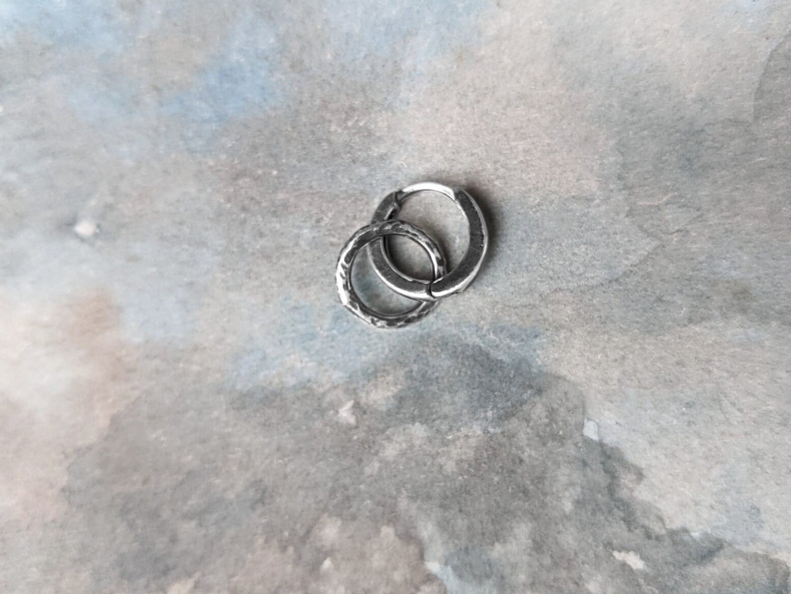 Battle Scars Double Hoop Earring Sterling Silver Viking Jewelry ...