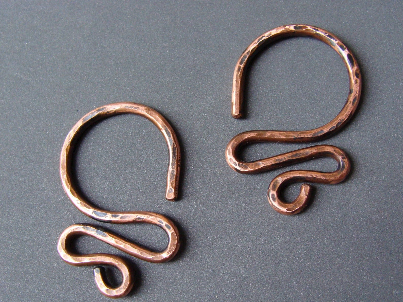 12 G / 0.8 Inch = 21x2mm. Copper Snakes Oxidized Dark Gauged Earrings ...