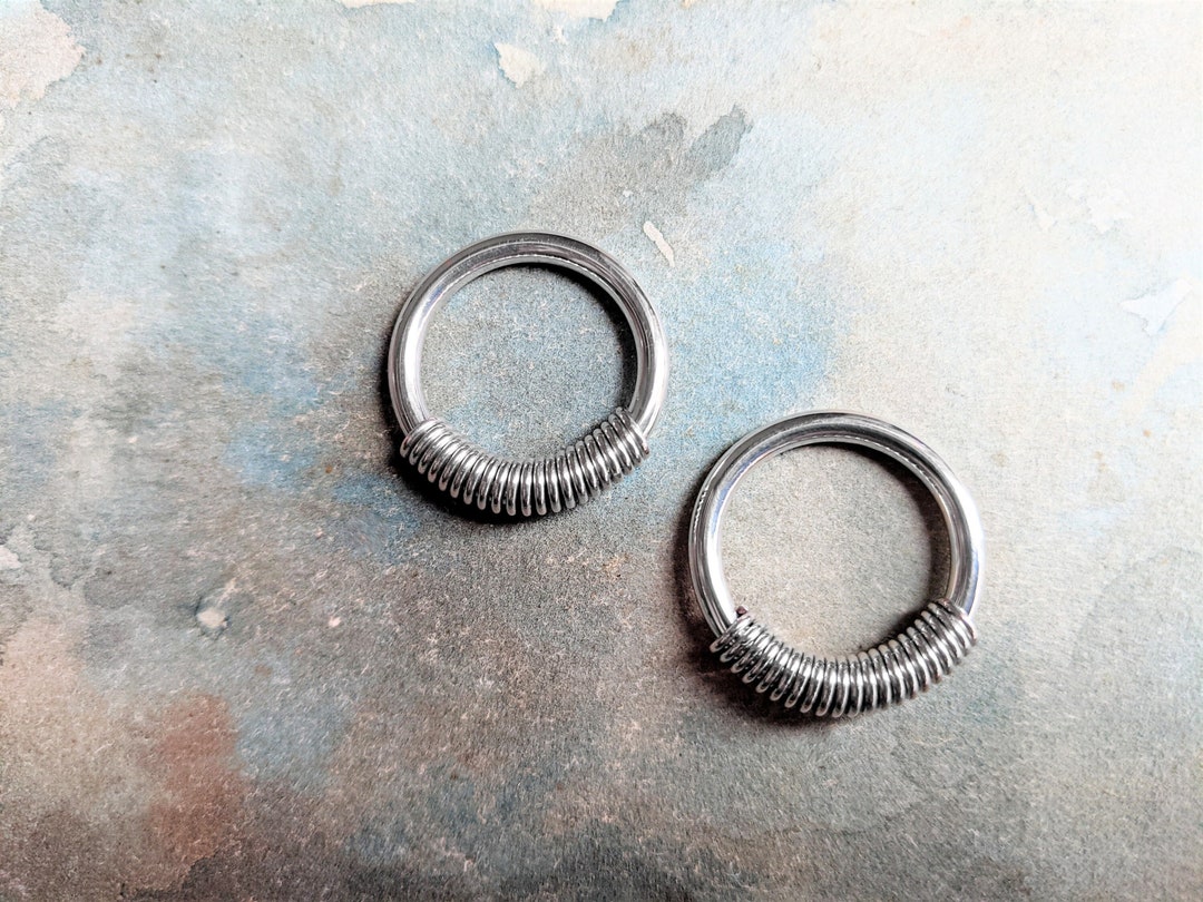 10G Smooth Sterling Silver Ear Weights Septum Ring 16mm Inner - Etsy
