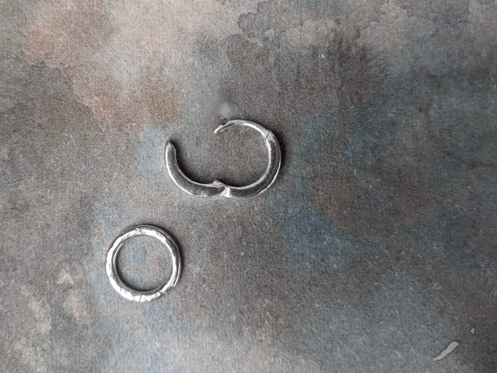 Battle Scars Double Hoop Earring Sterling Silver Viking Jewelry ...