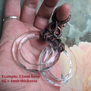 4G 6G 8G 10G 12G Earweights, Glass Prism Hoop, All Gauges Copper ...