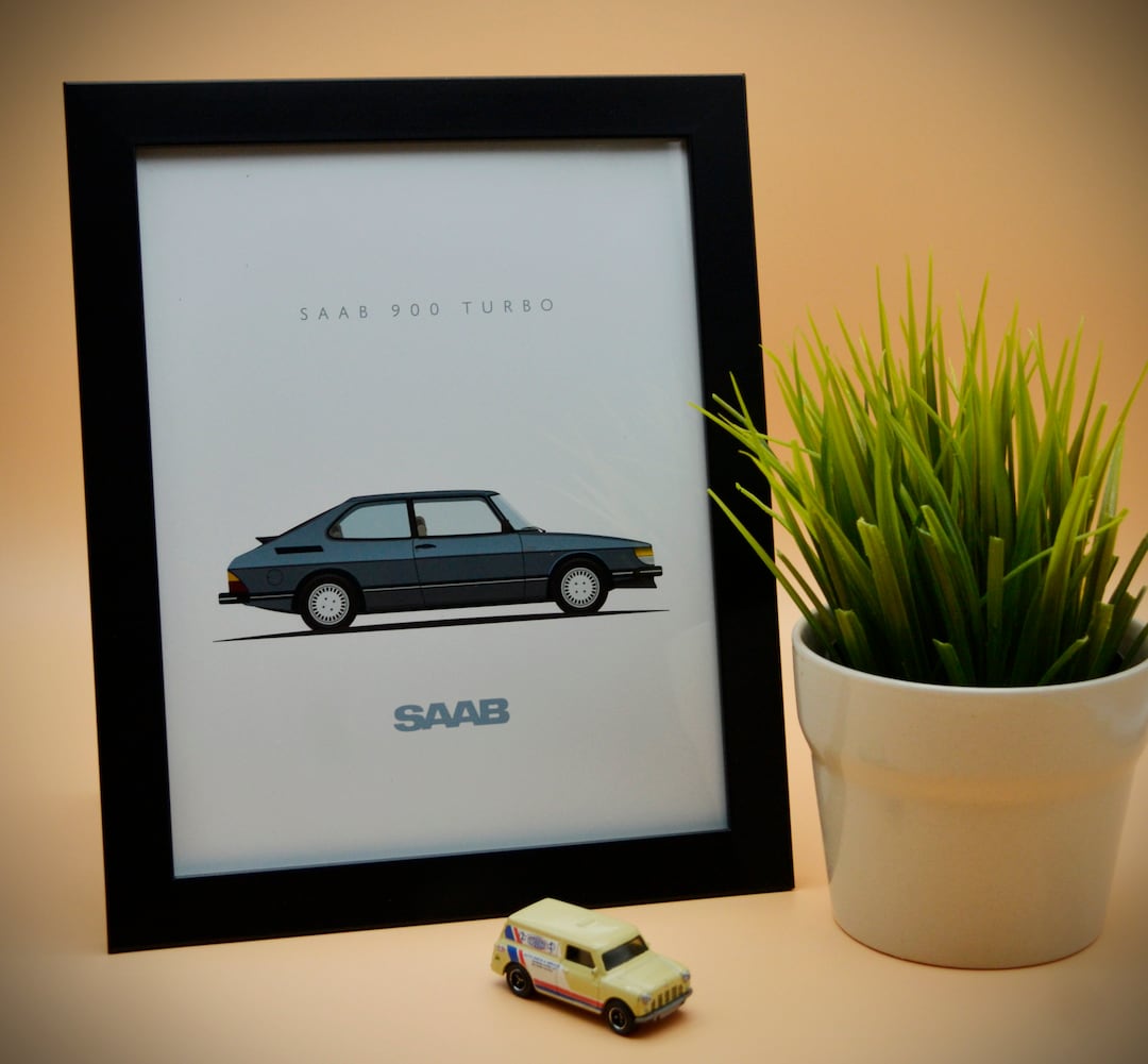 Unframed Color Print of a Classic Saab 900 Turbo | Perfect for Swedish ...