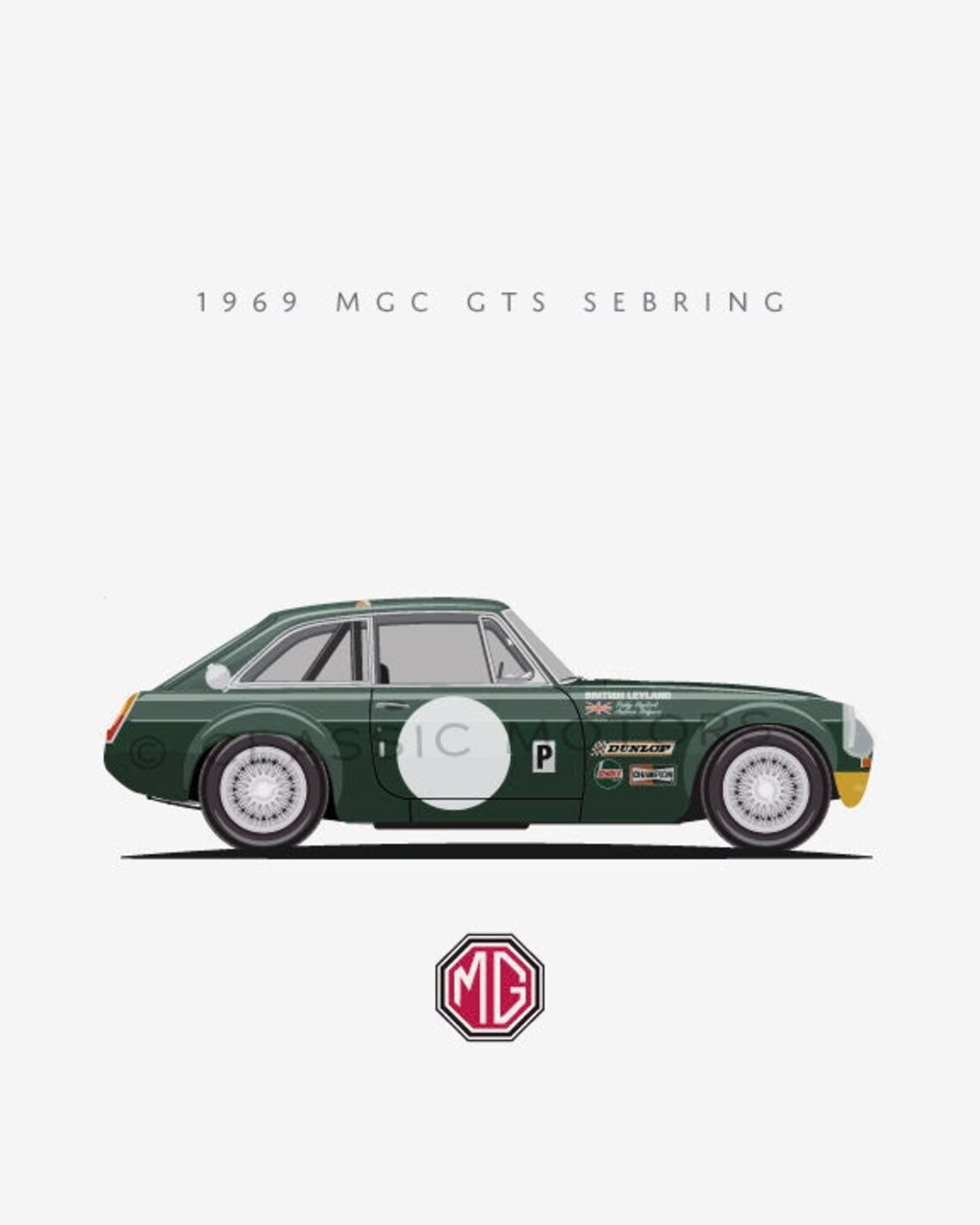 MG MGC GTS Sebring Race Car Unframed Color Print Free - Etsy