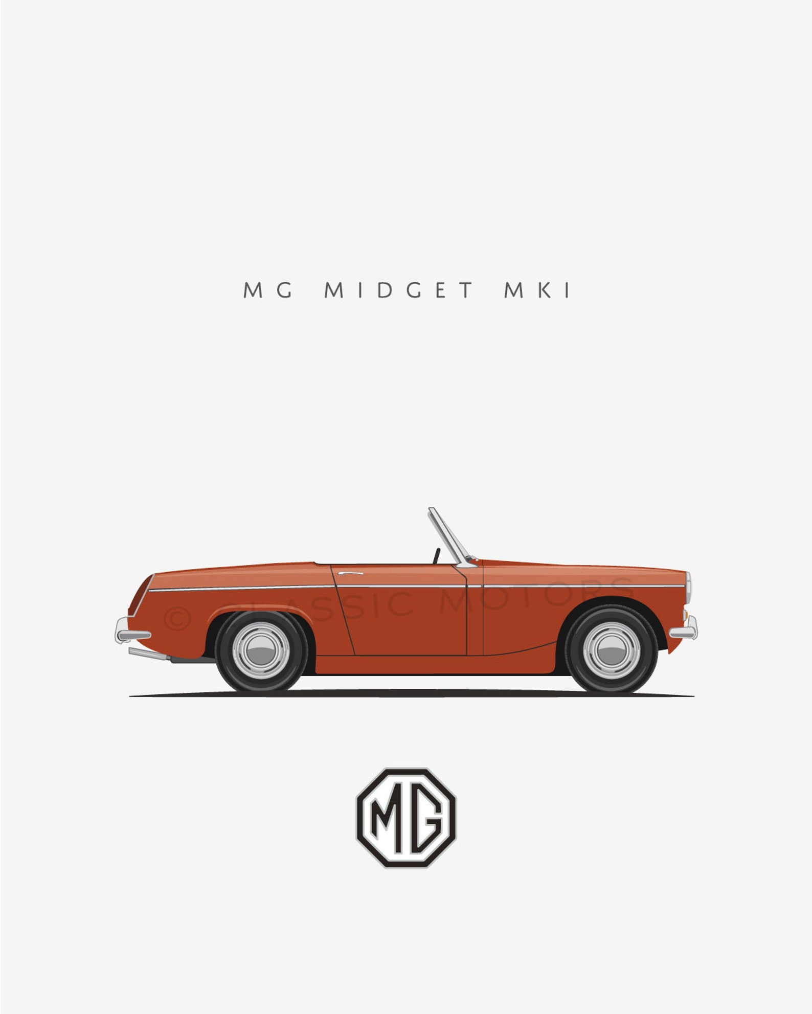 MG Midget Mk I Unframed Color Print Three Sizes Available | Etsy