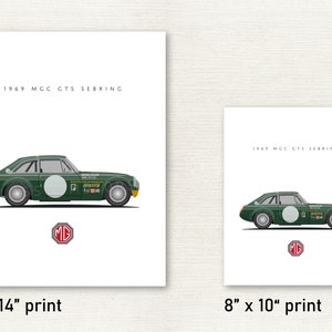 MG MGC GTS Sebring Race Car - Unframed Color Print - Free ...