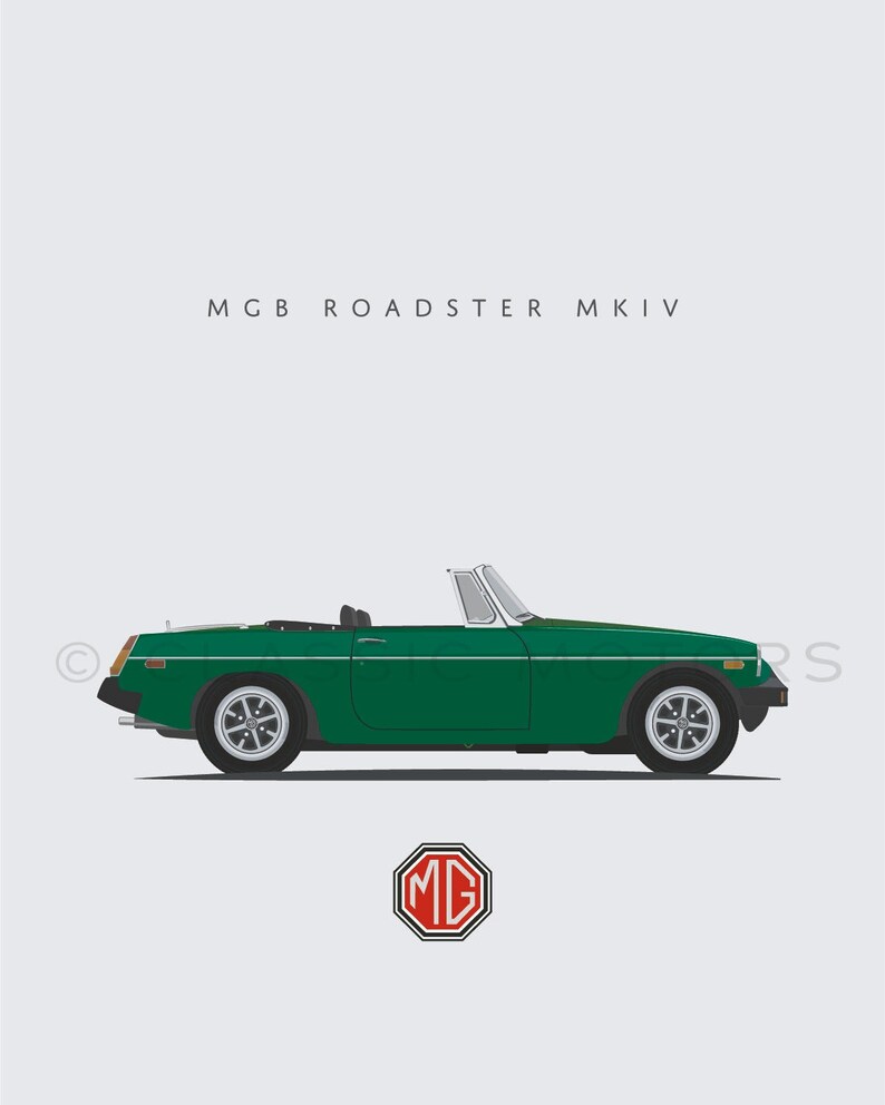Unframed Color Print of a Classic 1978 MGB Roadster - Perfect for ...