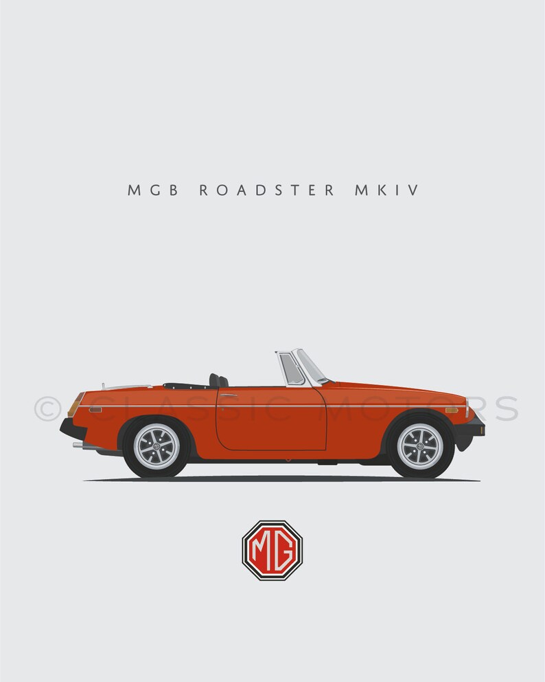 Unframed Color Print of a Classic 1978 MGB Roadster - Perfect for ...