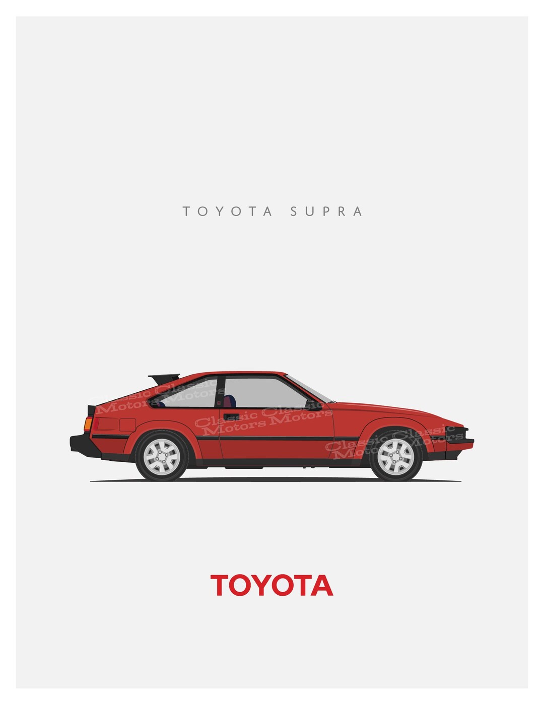 Unframed Color Print of a Classic 80s Toyota Supra Great for Japanese ...