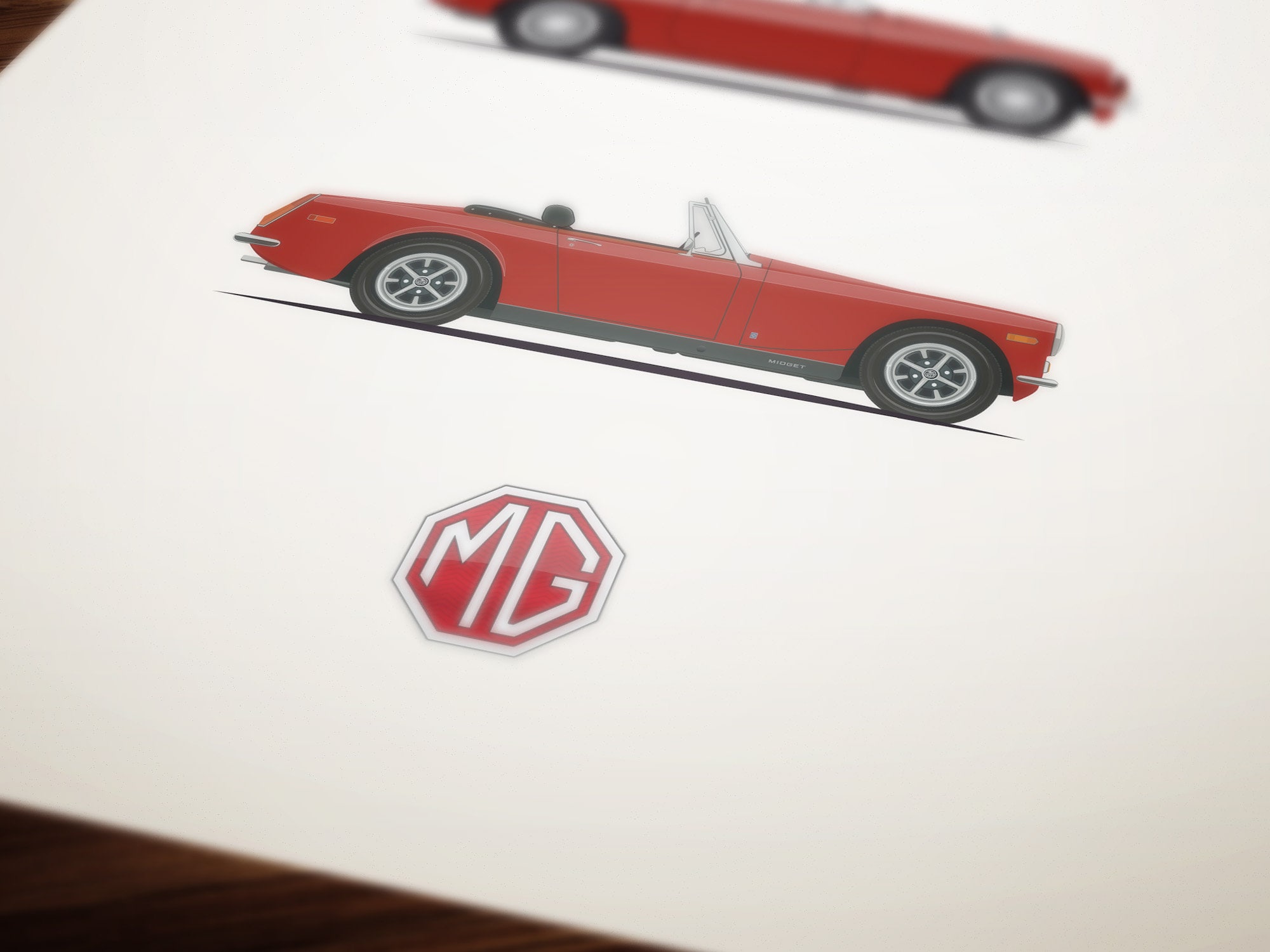 Unframed 11x17 Inch Color Print of Four Classic MG Sports Cars ...