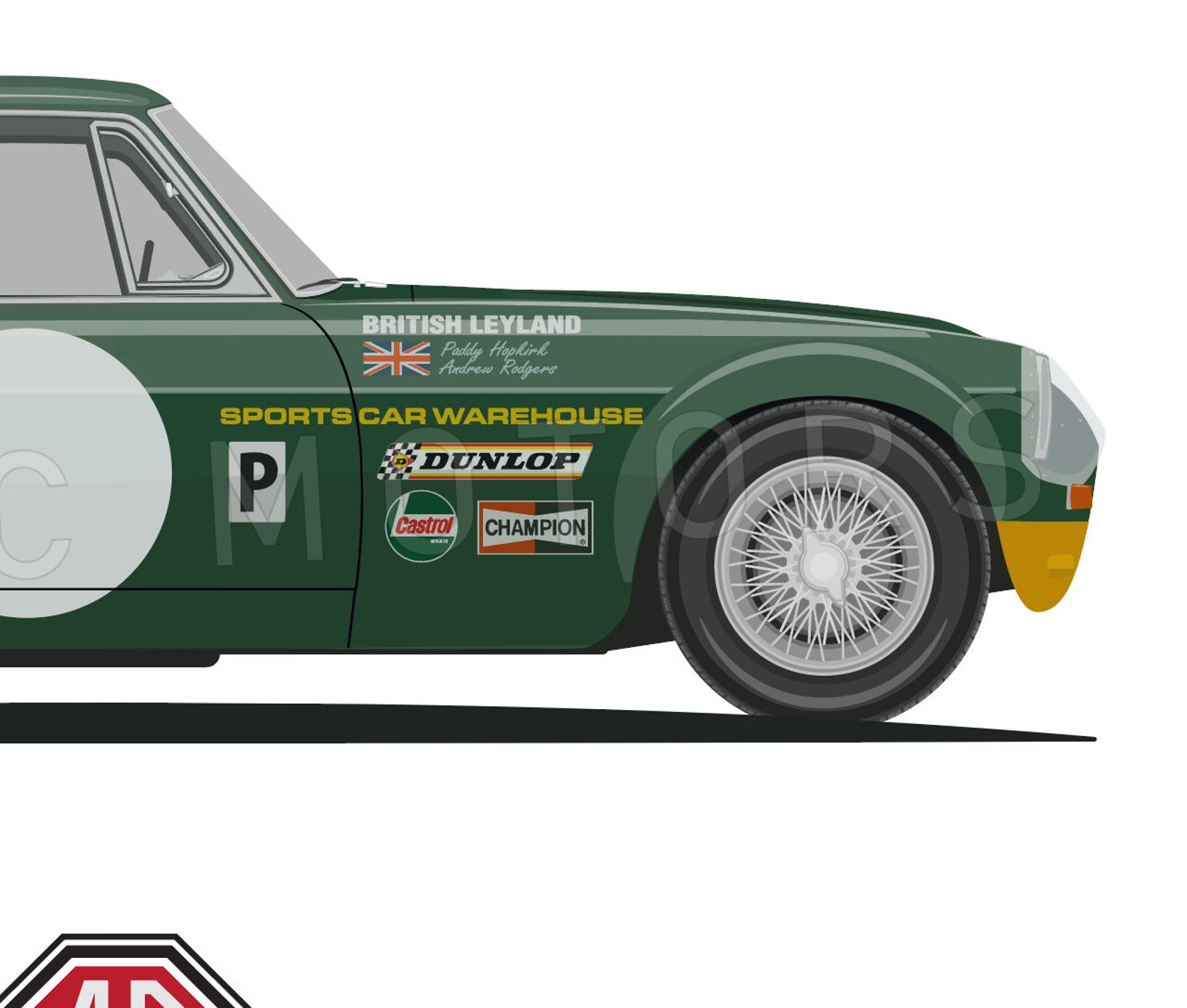 MG MGC GTS Sebring Race Car Unframed Color Print Free - Etsy