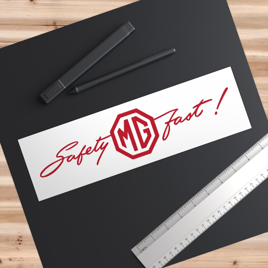 MG Safety Fast Logo Bumper Sticker - Etsy