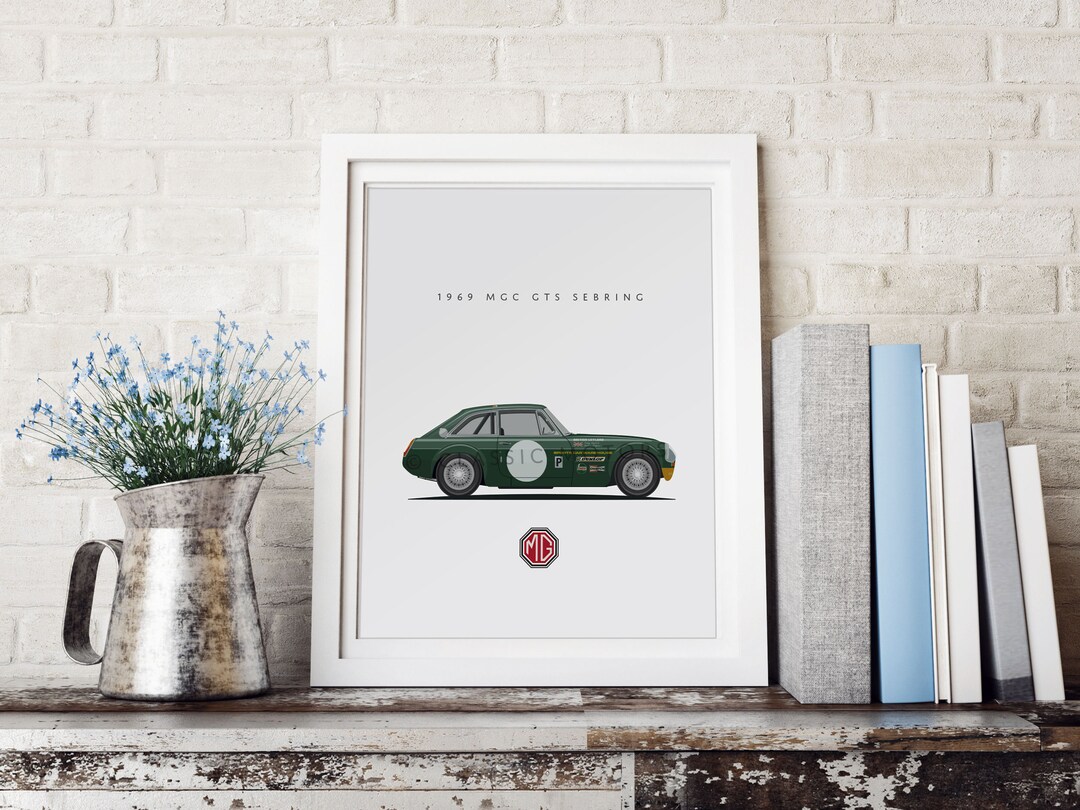 MG MGC GTS Sebring Race Car - Unframed Color Print - Free ...