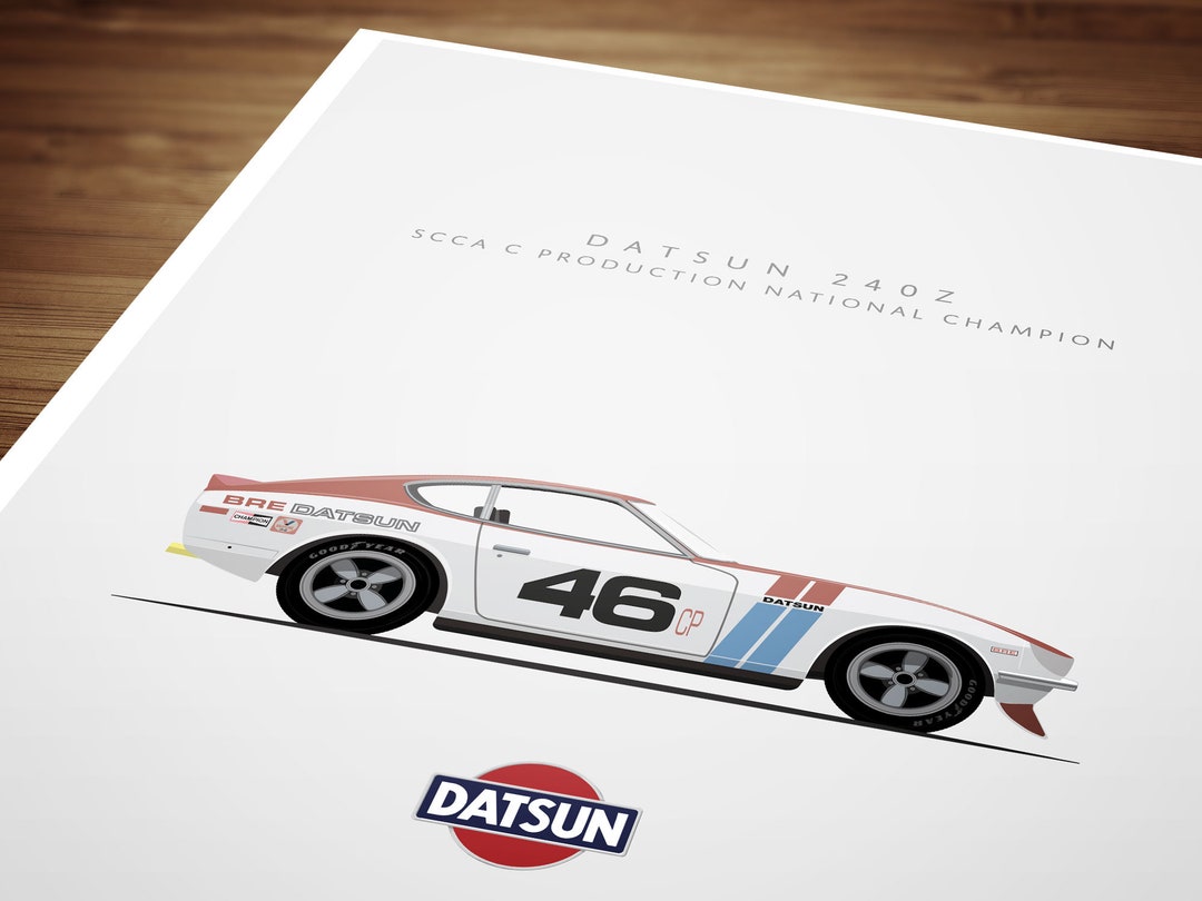 Buy PRINT - Datsun 240Z - SCCA Race Car - 8x10 Inch Unframed Artwork ...