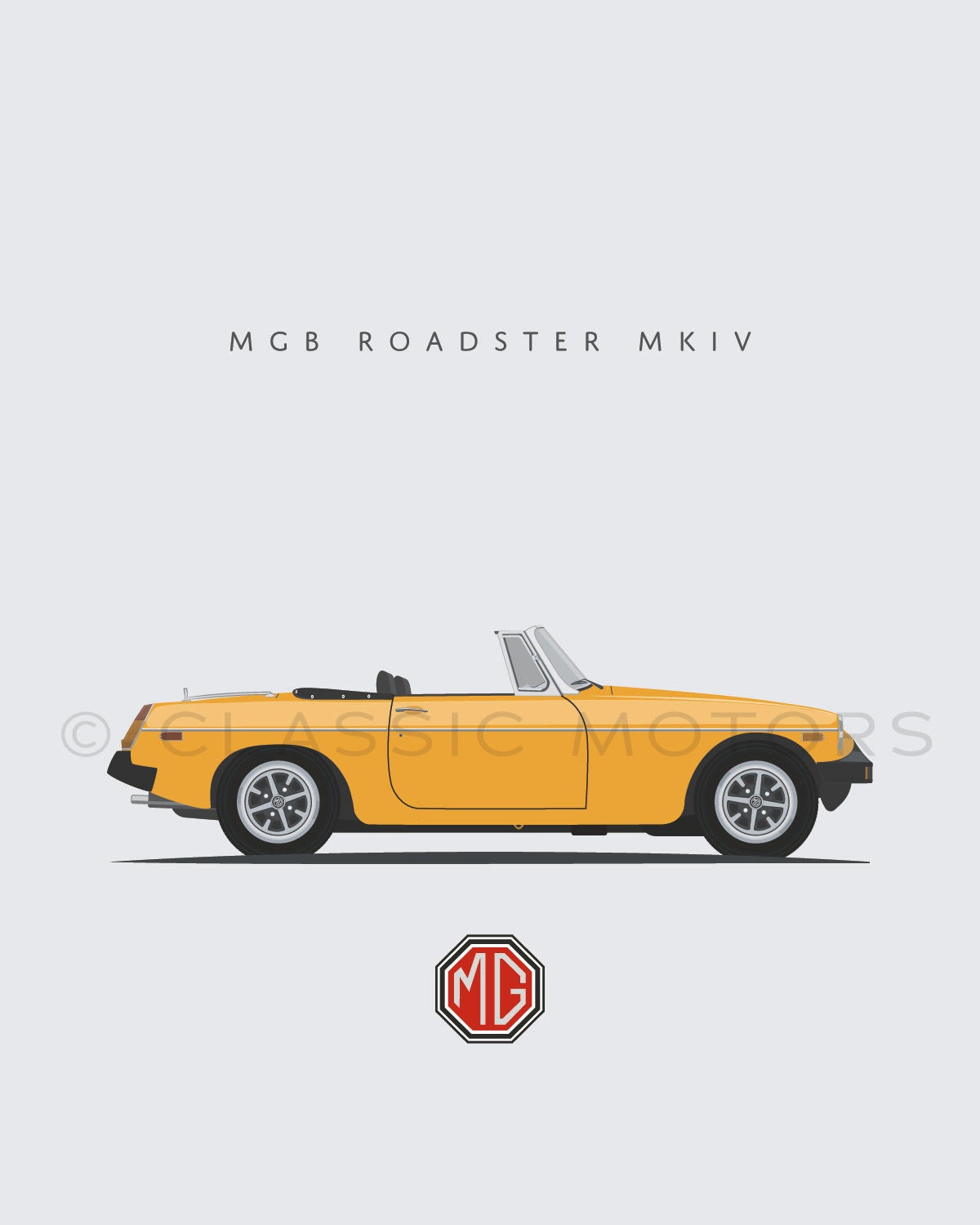 Unframed Color Print of a Classic 1978 MGB Roadster - Perfect for ...