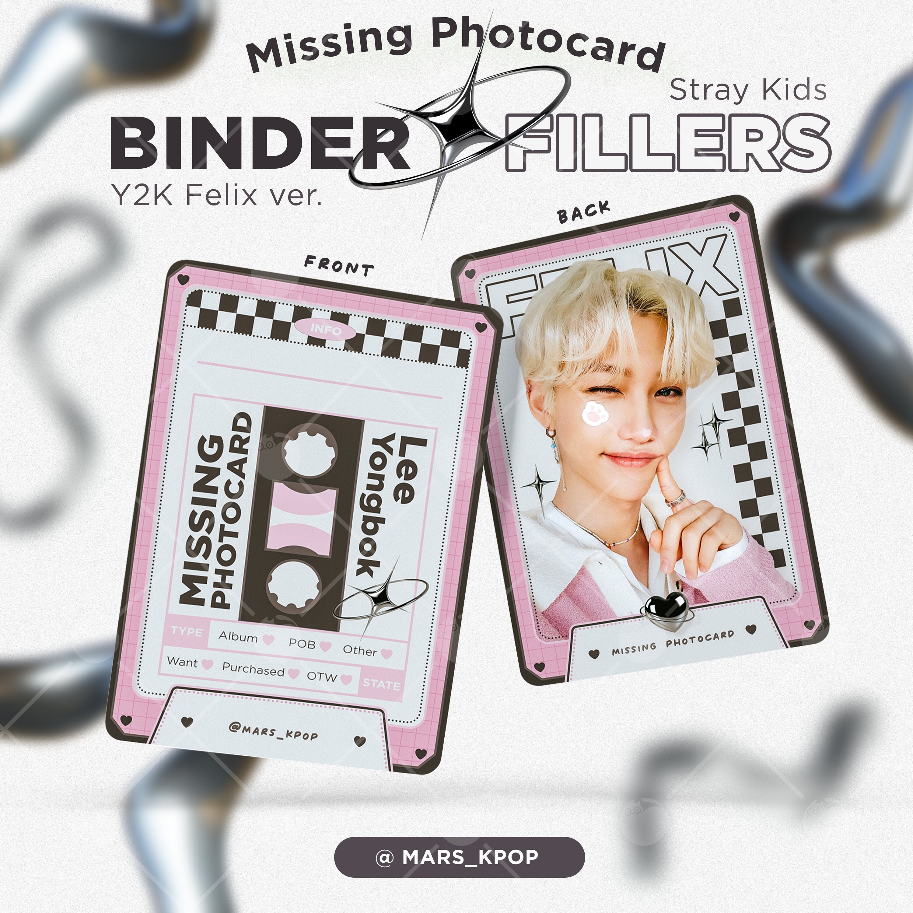 Felix Photocard Binder Fillers - Y2K Version - Stray Kids - Etsy