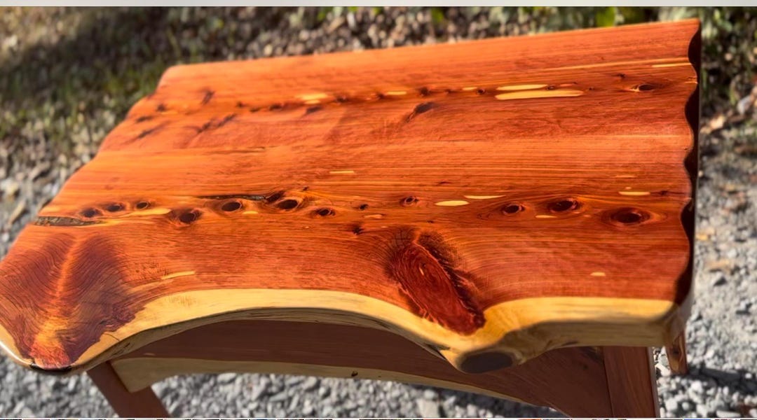 Red Cedar Side Table - Accent Table, Hall Table, End Table, Bedside Table, Night Stand, Side ...