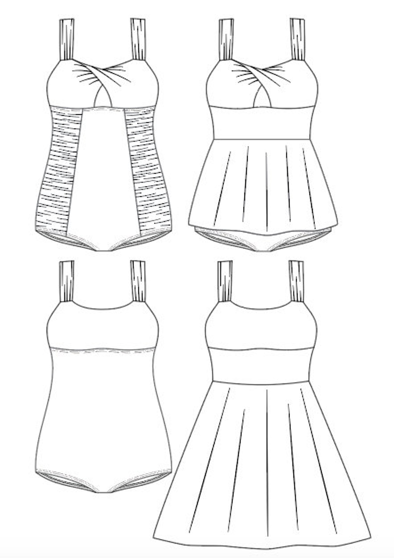 Water Faery Retro One-piece Pattern | Etsy