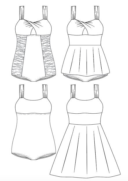 Water Faery Retro One-piece Pattern - Etsy