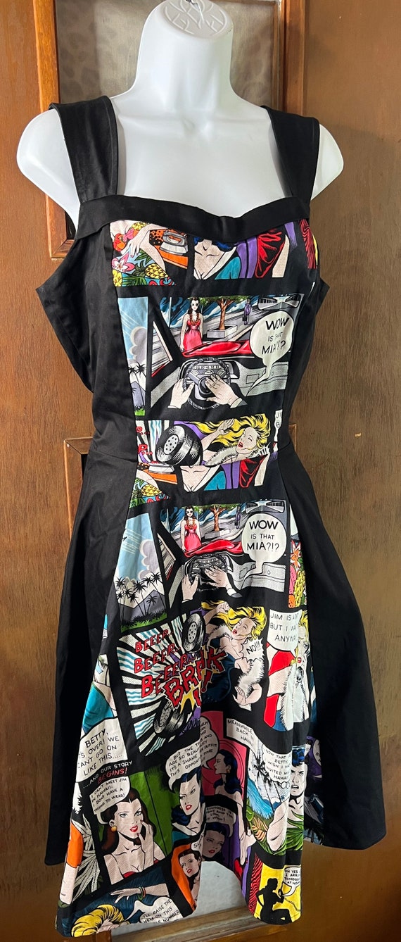 Vintage 80s Pop-art Comics Dress Cartoon Size Medium 8 10 - Etsy