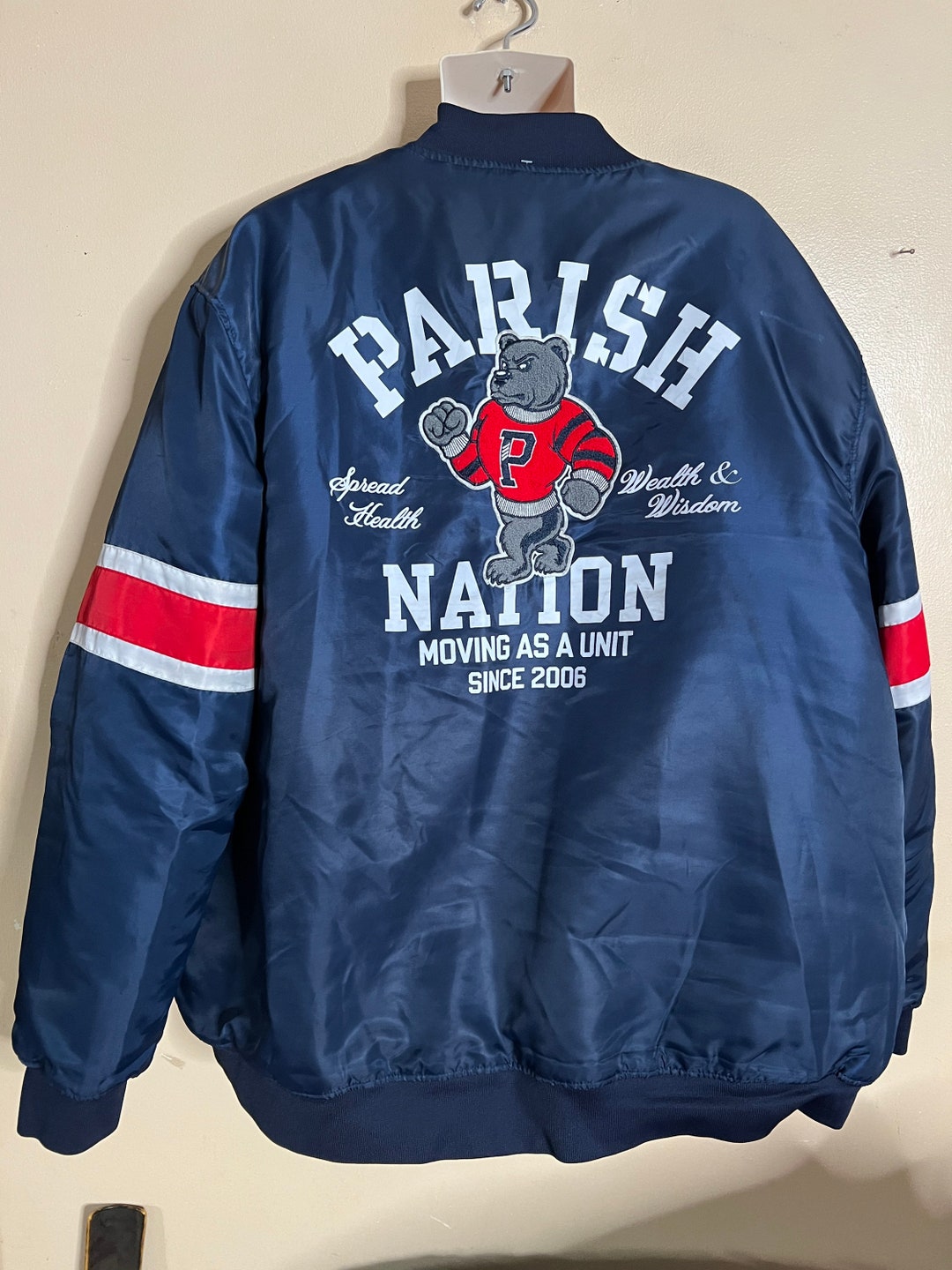 Parish Nation Silk Starter Vintage Mens Baseball Jacket Size Xxxxl 4x ...