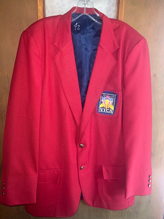 VICA RED VIntage mens college school Uniform Blazer s… - Gem